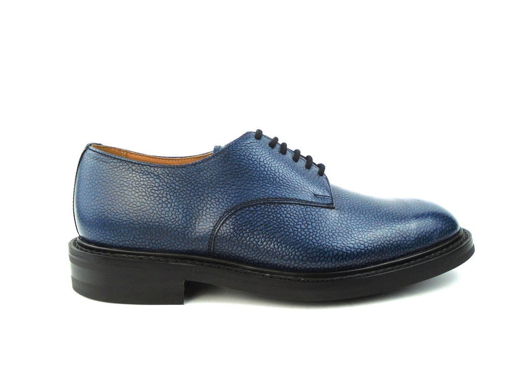 Dundee Plain Derby Shoe - Natural Navy Scotch Grain – Tricker's Factory ...