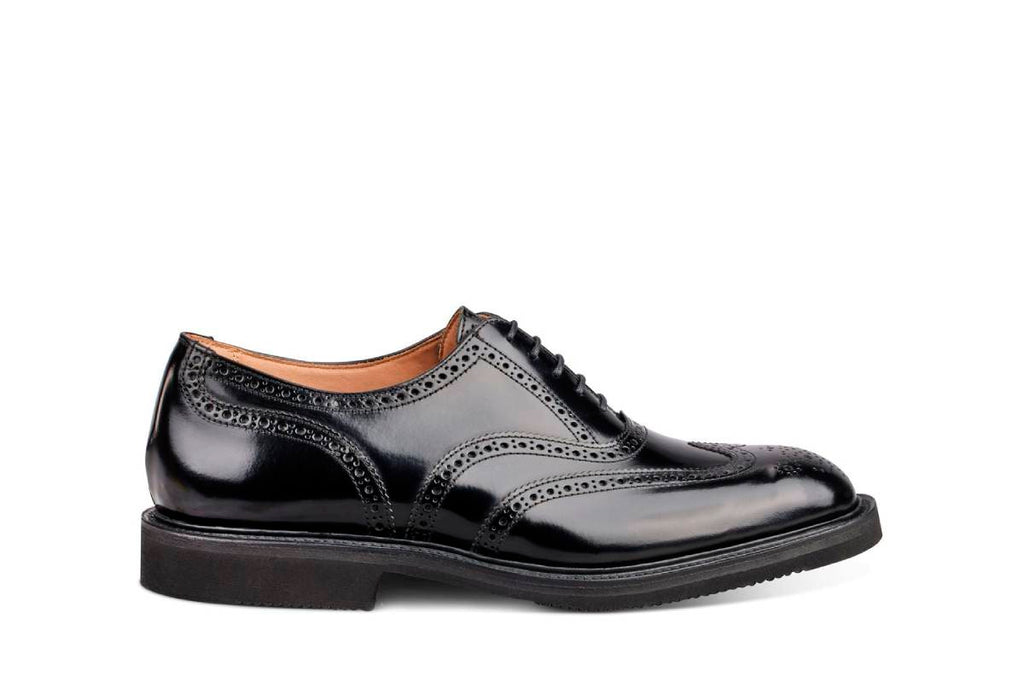 Jeremy Brogue Oxford City Shoe - Black Bookbinder – Tricker's Factory Shop