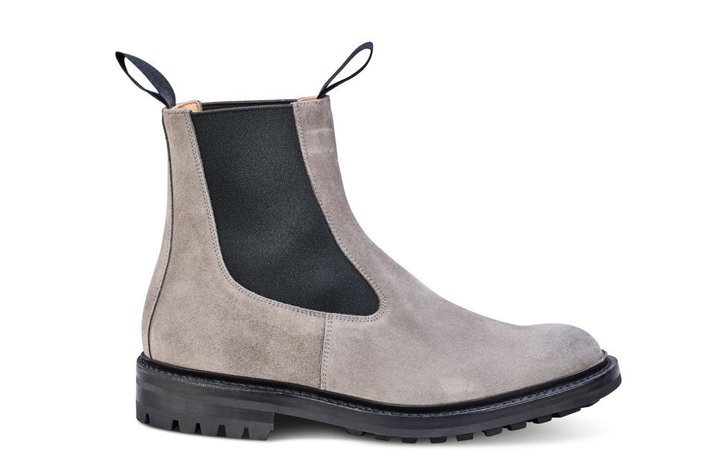 Stephen Chelsea Boot - Grey Castorino Suede – Tricker's Factory Shop